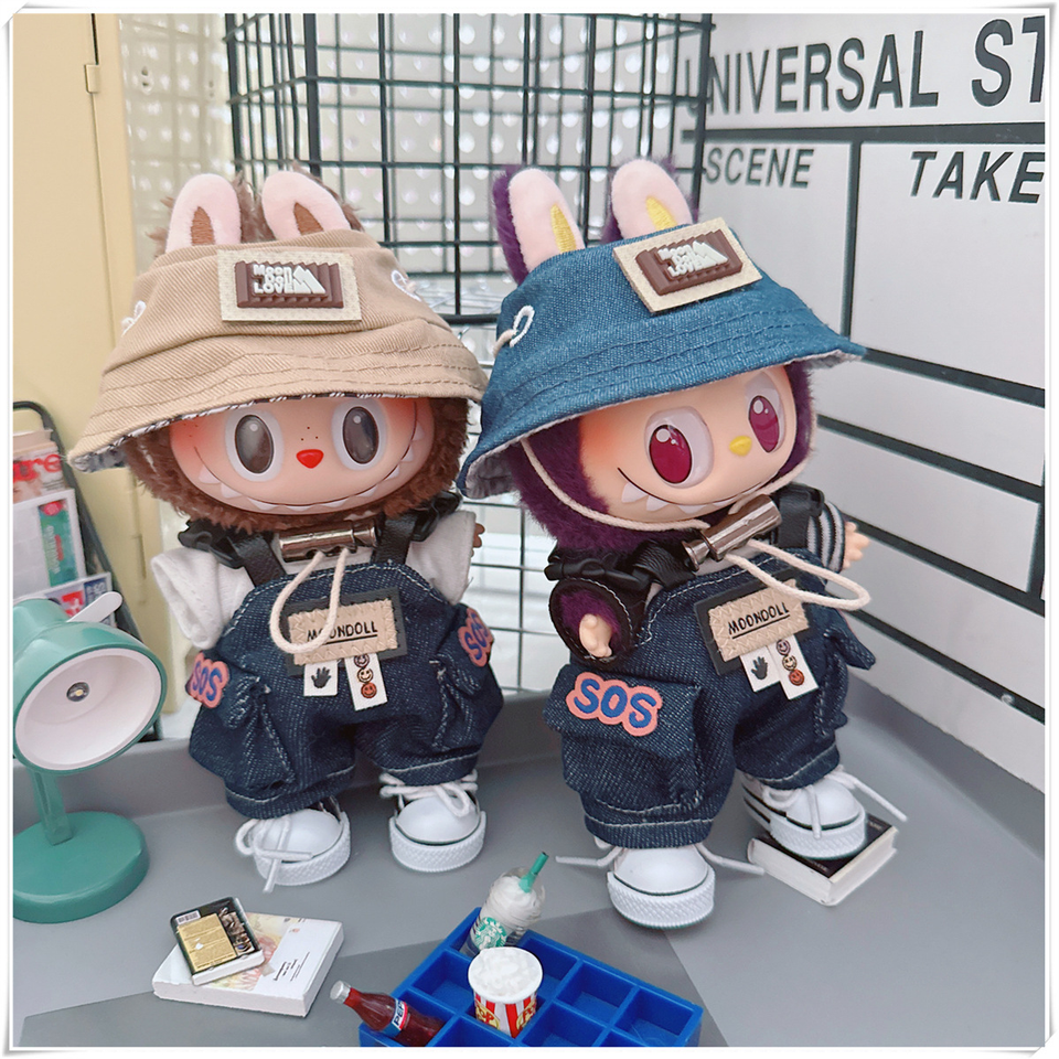 1st and 2nd Gen Labubu Doll Clothes / Urban-Chic Overalls White Set (No ...