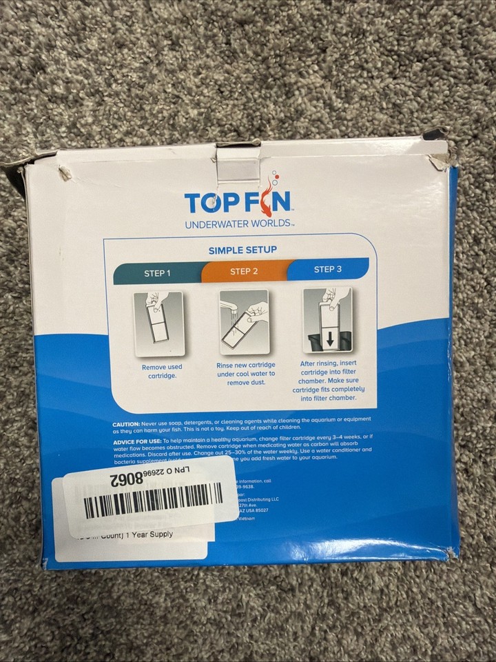 TOP FIN PF-S Small Silenstream Power Filter Cartridges 12 Month Supply ...