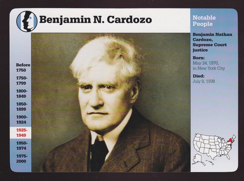 BENJAMIN N. CARDOZO Supreme Court Justice 1998 GROLIER STORY OF AMERICA ...
