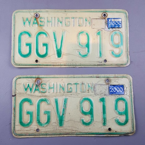 GGV 919 Washington State 1968 to 1982 Vintage License Plate Tab 2000 | eBay