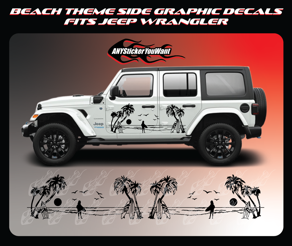Jeep Wall Decals Lightning McQueen Personalized Wall Decal