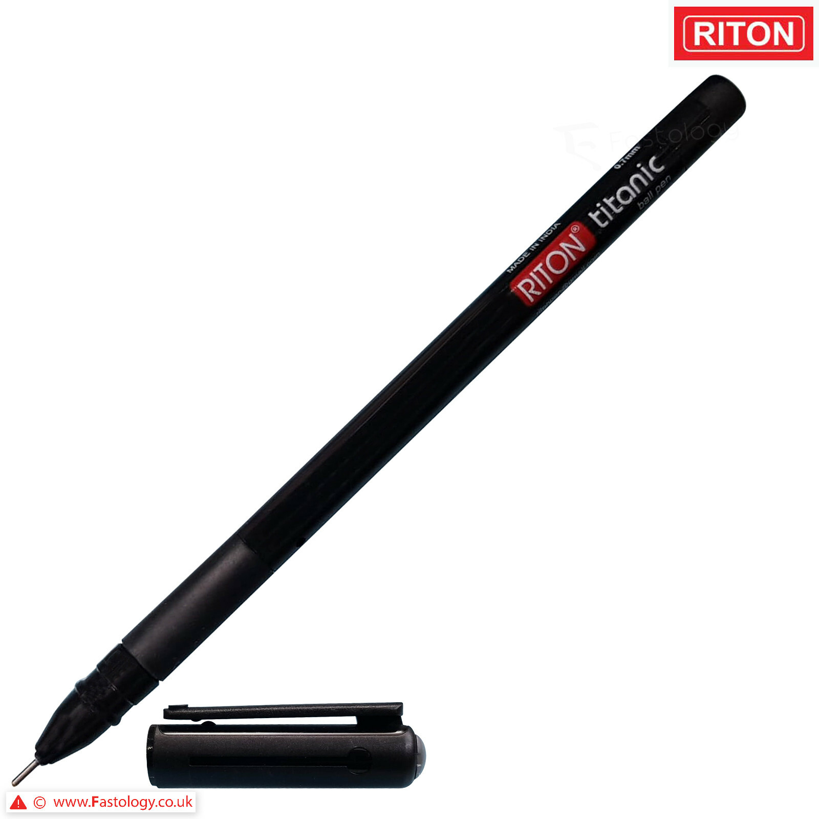 BLACK BLUE RED Ballpoint Pens 0.7mm Fine Point RITON Ultra Glide Smooth ...