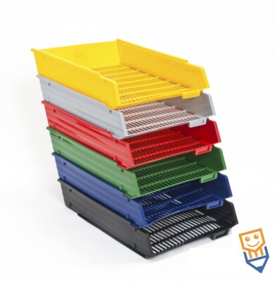 A4 LETTER TRAY Risers A4 Document Paper FILING Organiser BLUE Red GREEN ...