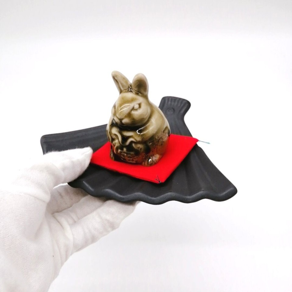 Japanese Ceramic Rabbit Figure Vintage SHIGARAKI Ware ETO Zodiac OTA820 ...