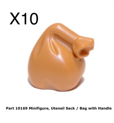 Lego 10 Pieces Medium Nougat Utensil Sack / Bag with Handle / City ...