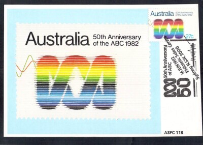 S2073 Australia 1982 50th Anniversary ABC ASPC117 Maxicard postcard ...
