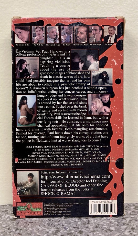 Canvas Of Blood VHS Shock-O-Rama Rare 1997 SOV Low Budget Cult Horror ...