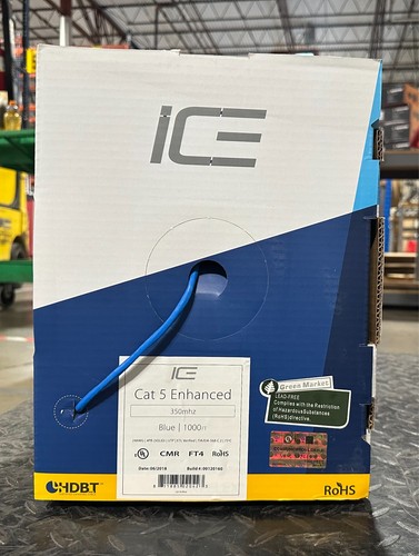 ICE Cat 5e 350MHz Riser HDBaseT Certified 1,000' Box - blue (CAT5E-BLUE ...