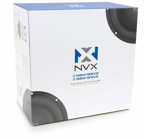 NVX NSW124v2 700W Dual 4-Ohm 12" Subwoofer with Vented Enclosure Box | eBay