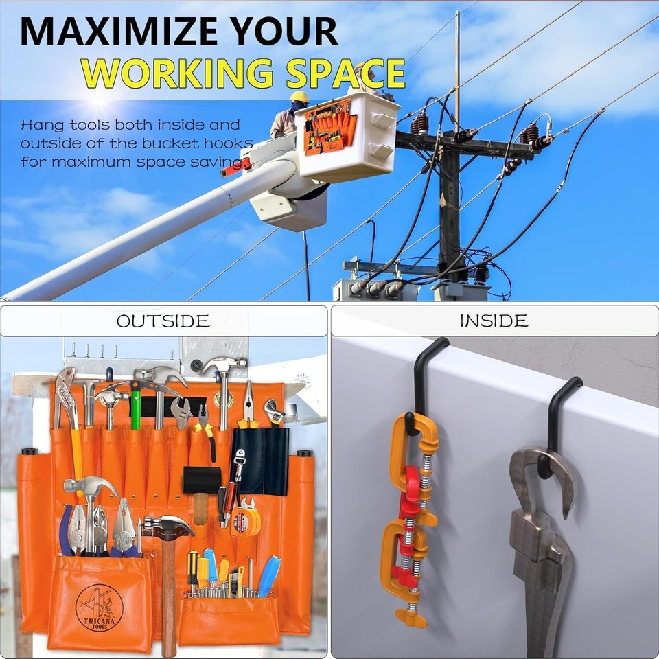 Lineman Tool Board, Aerial Apron w/Magnet, Bucket Truck Tools Organizer ...