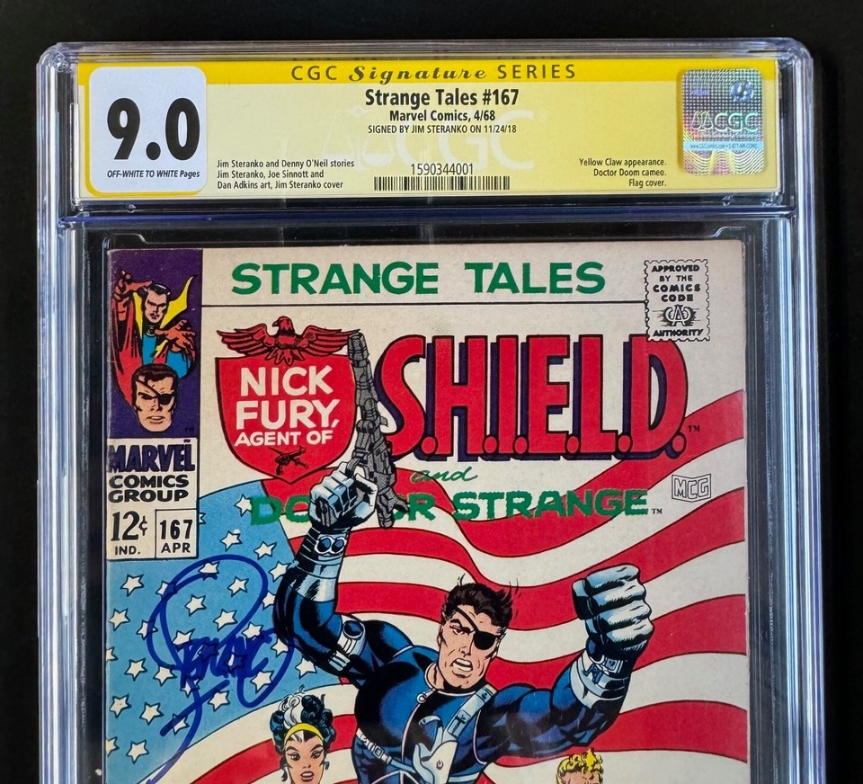 STRANGE TALES #167 CGC 9.0 Jim Steranko SIGNED / 1st Val Cover / EXCEL ...