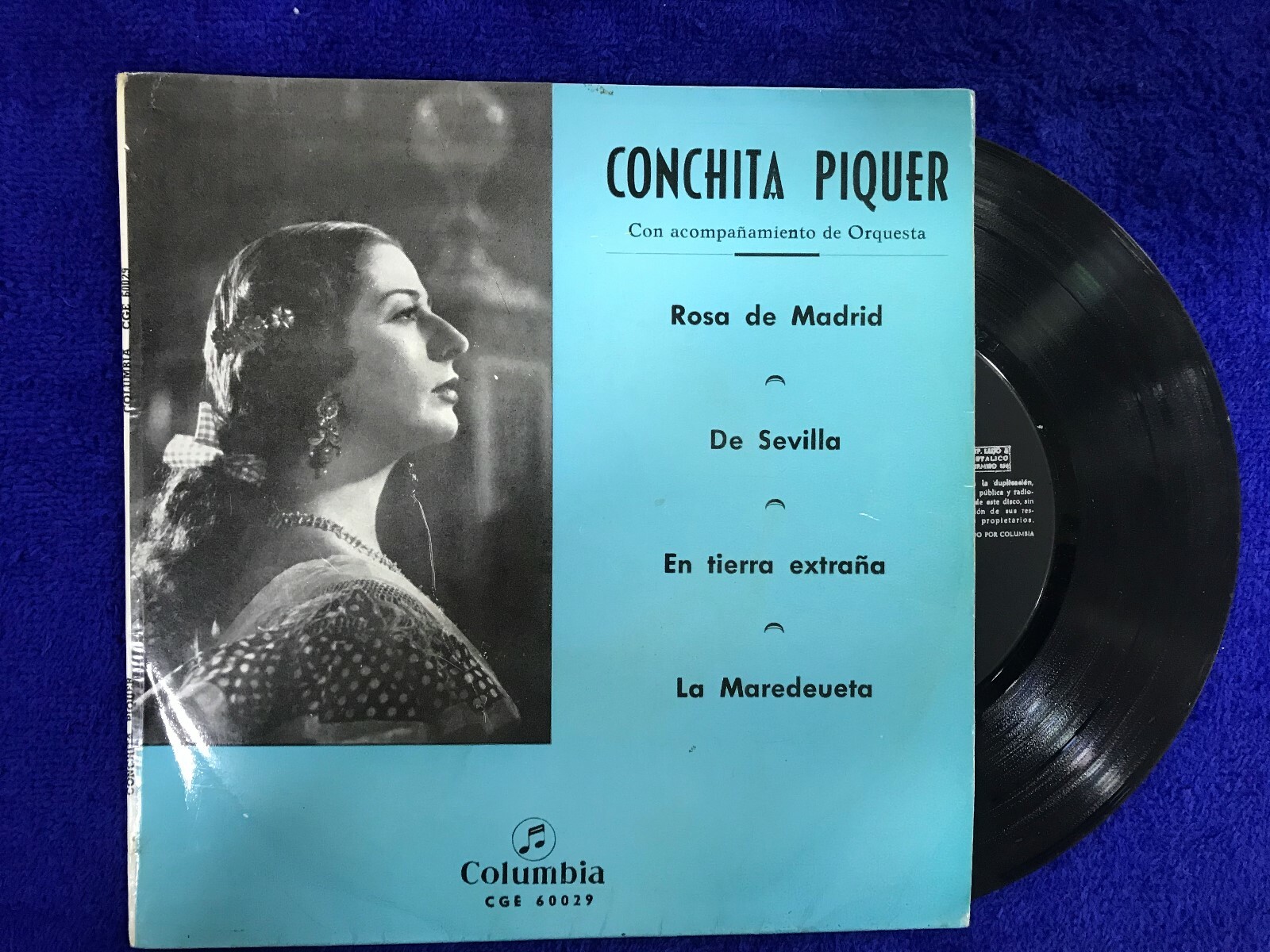 CONCHA PIQUER SINGLE VINILO CONCHITA PIQUER ROSA DE MADRID SEVILLA ...