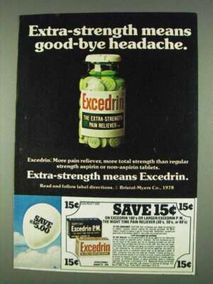1978 Excedrin Extra-Strength pain reliever Ad | eBay