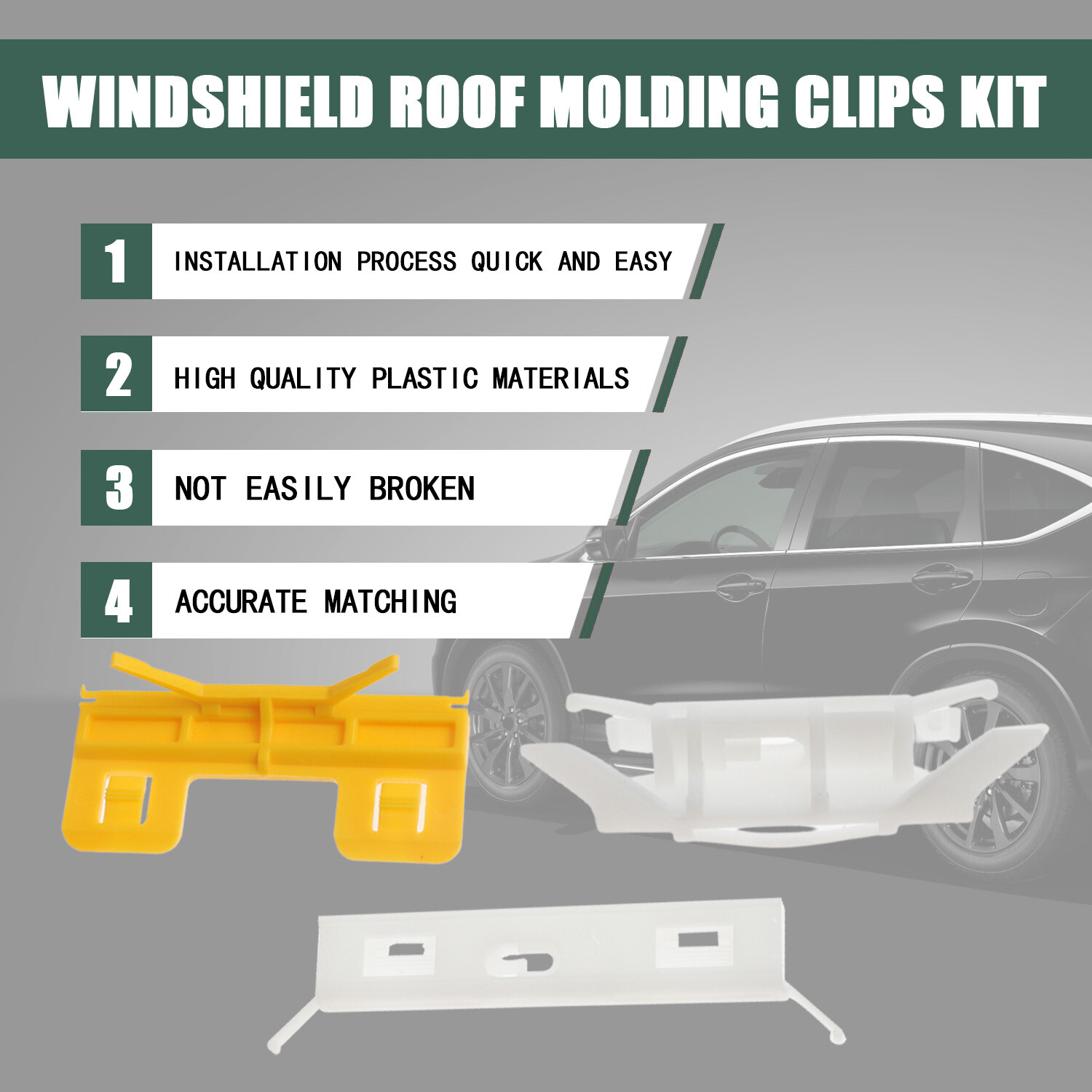 Windshield Roof Molding Clips Repair Set for Honda Civic Clarity HR-V ...