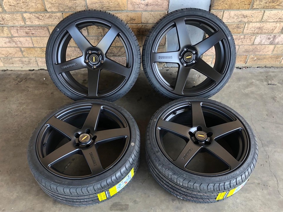 4X GENUINE SIMMONS 19” FRC HOLDEN VF VE 19x9” SATIN BLACK WHEELS & NEW ...