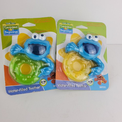 Sesame Street Baby Water Teether Rattle Toy Cookie Monster Set of Two ...