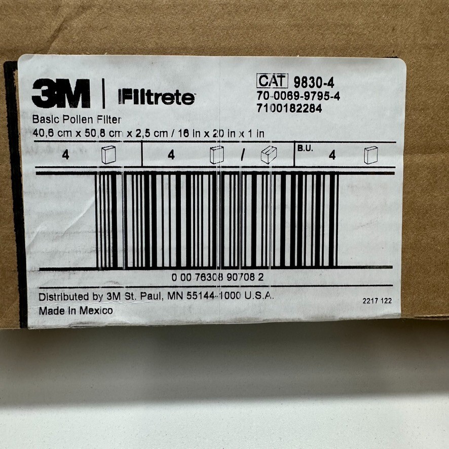 4 Pack 3M Filtrete Air Filter MPR 600 Reduce Dust Pollen Mold Pet ...