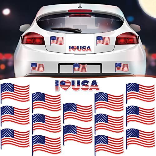 15 Pieces Patriotic Magnets 4th of July Car Decor Magnets American Flag ...