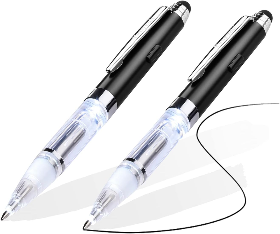 Pen with Light and Stylus Tip (2 Cts), Penyeah 3 in 1 Light up Pens ...