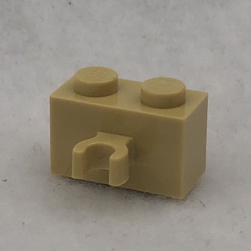 LEGO 30237b Tan Brick, Modified 1 x 2 W/ Open O Clip Thick (Vertical ...