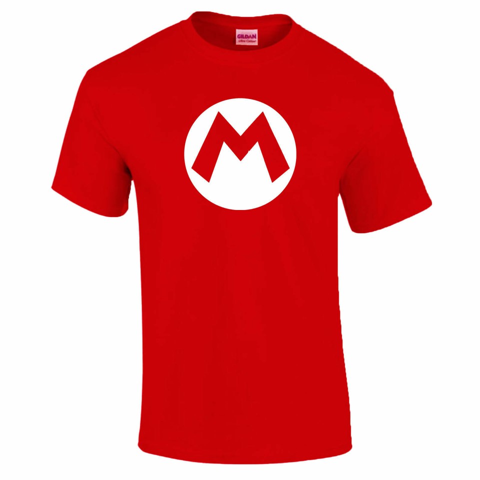 MARIO Red LUIGI Green T- shirt Top Super Brothers Gaming Retro Adults ...