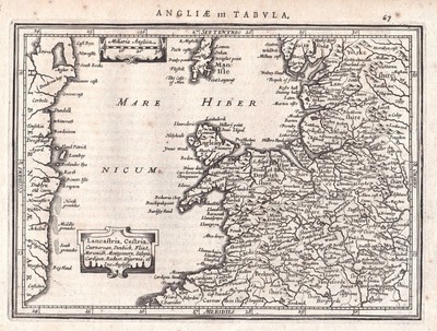 Lancaster England Europe Europa Great Britain Großbritannien map Gerard ...