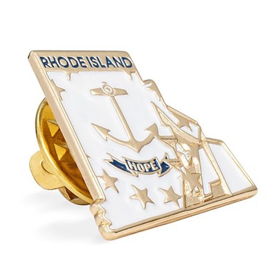 PinMart's State Shape of Rhode Island and Rhode Island Flag Lapel Pin ...