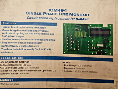 CM Controls ICM494 Single-Phase Surge Protective, Replacement Board For ...