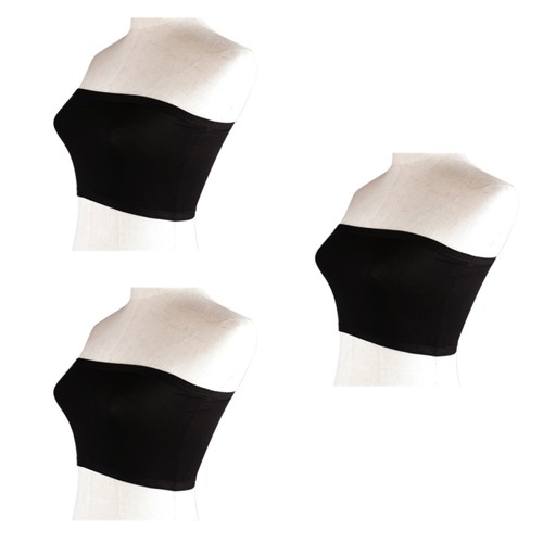 3pcs Women's Ladies Elastic Strapless Bandeau Tube Tops No Pad Chest ...