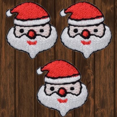 Mini Santa Claus Embroidered Patch — 3-Pack — Iron On | eBay