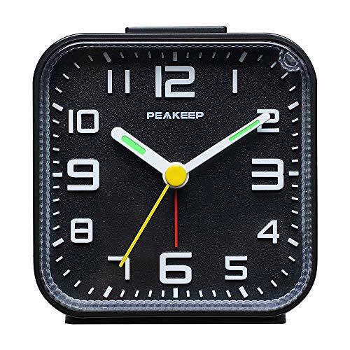 Peakeep Small Battery Operated Analog Travel Alarm Clock Assorted ...