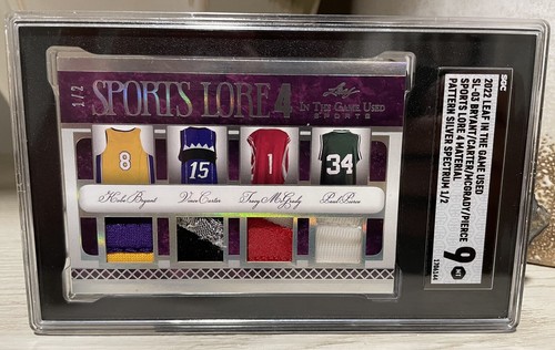 2022 Leaf Game Used Sports Lore 4 Patch Kobe Pierce McGrady Carter 1/2 ...