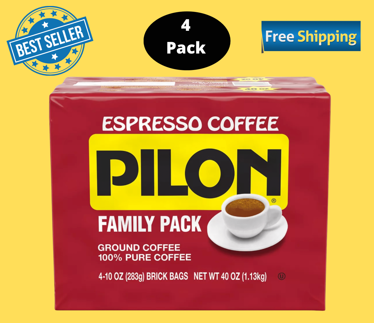 Cafe Pilon Espresso Coffee Family Pack, 4 ct./10 oz. (No Ship to CA) | eBay