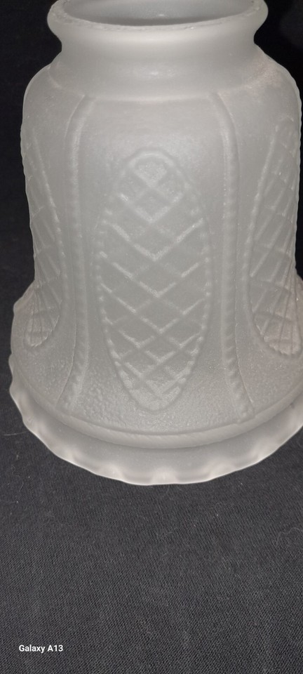 vintage glass lamp shade 2 1/4 fitter Frosted heavy shade | eBay