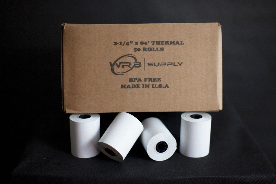 2-1/4 x 85' 1-Ply Thermal Paper 50 Rolls BPA Free Verifone Hypercom ...