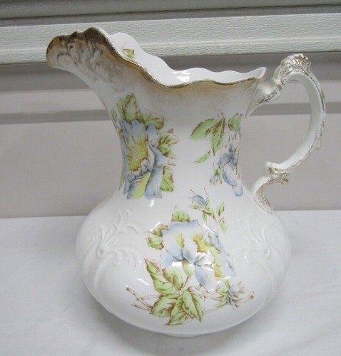 Antique Warwick China Blue Floral Wash Basin, Pitcher & Chamber Pot | eBay