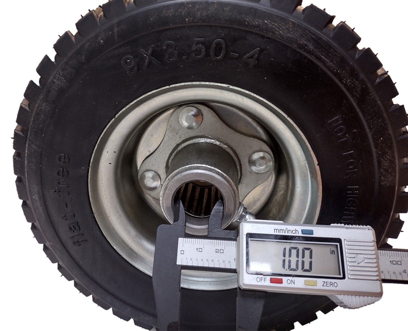 2 SOLID RUBBER TIRE WHEEL ASSEMBLY 9X350X4 DOUBLE WHEEL fits VELKE W ...