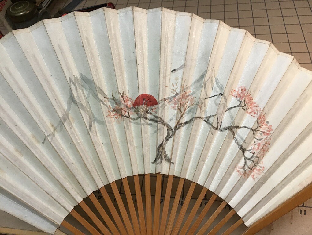 Vintage Japanese Paper Fan Circa 1930 From Molotov On Ruby