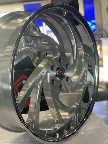 26x10 Azad Drip Brushed Silver Chrome Lip Rims 6x139.7 | 4 | One Piece ...