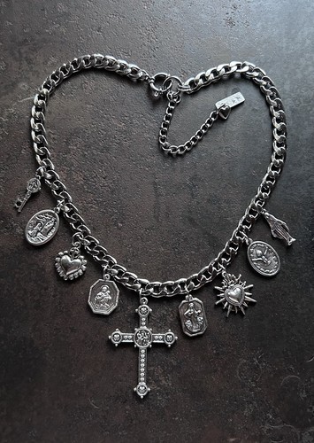Papal Ferula Cross Charm Necklace Catholic Faith Protection Medals ...