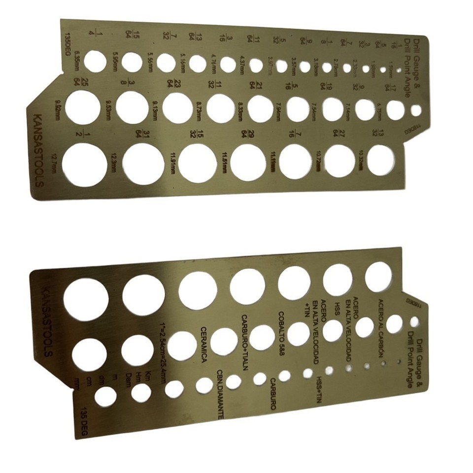 Drill Gauge Metric Drill Gauge 1/16 To 1/2 Inch 118° Notches 30 Hole ...