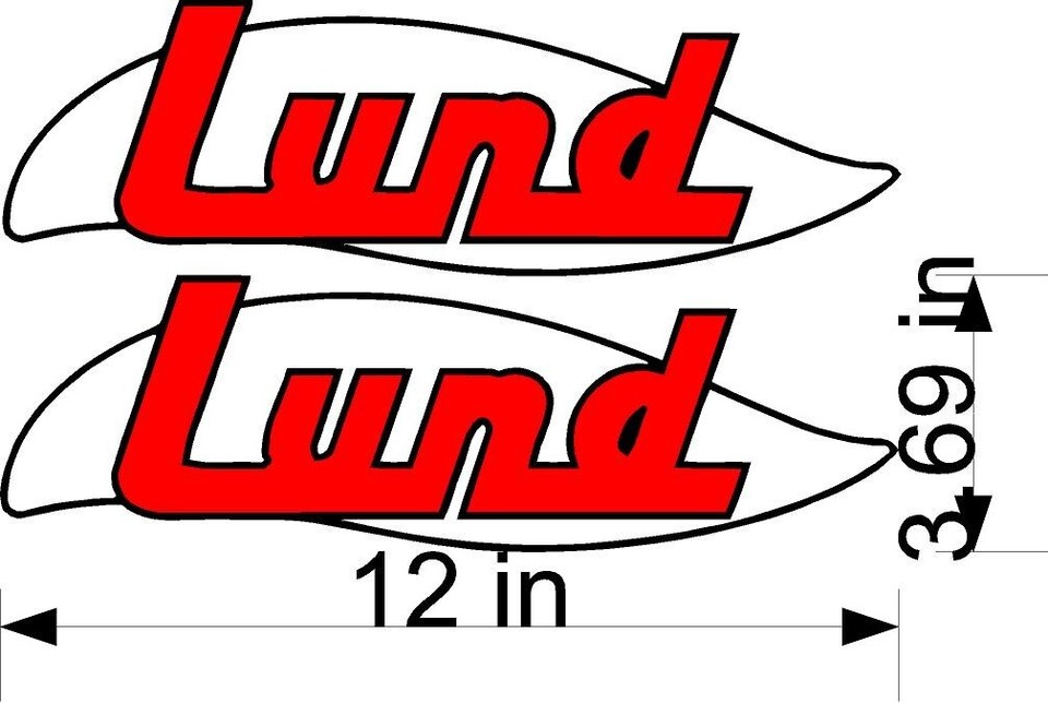 2-Vintage LUND MARINE BOAT STICKER DECAL Custom colors fishing boat | eBay