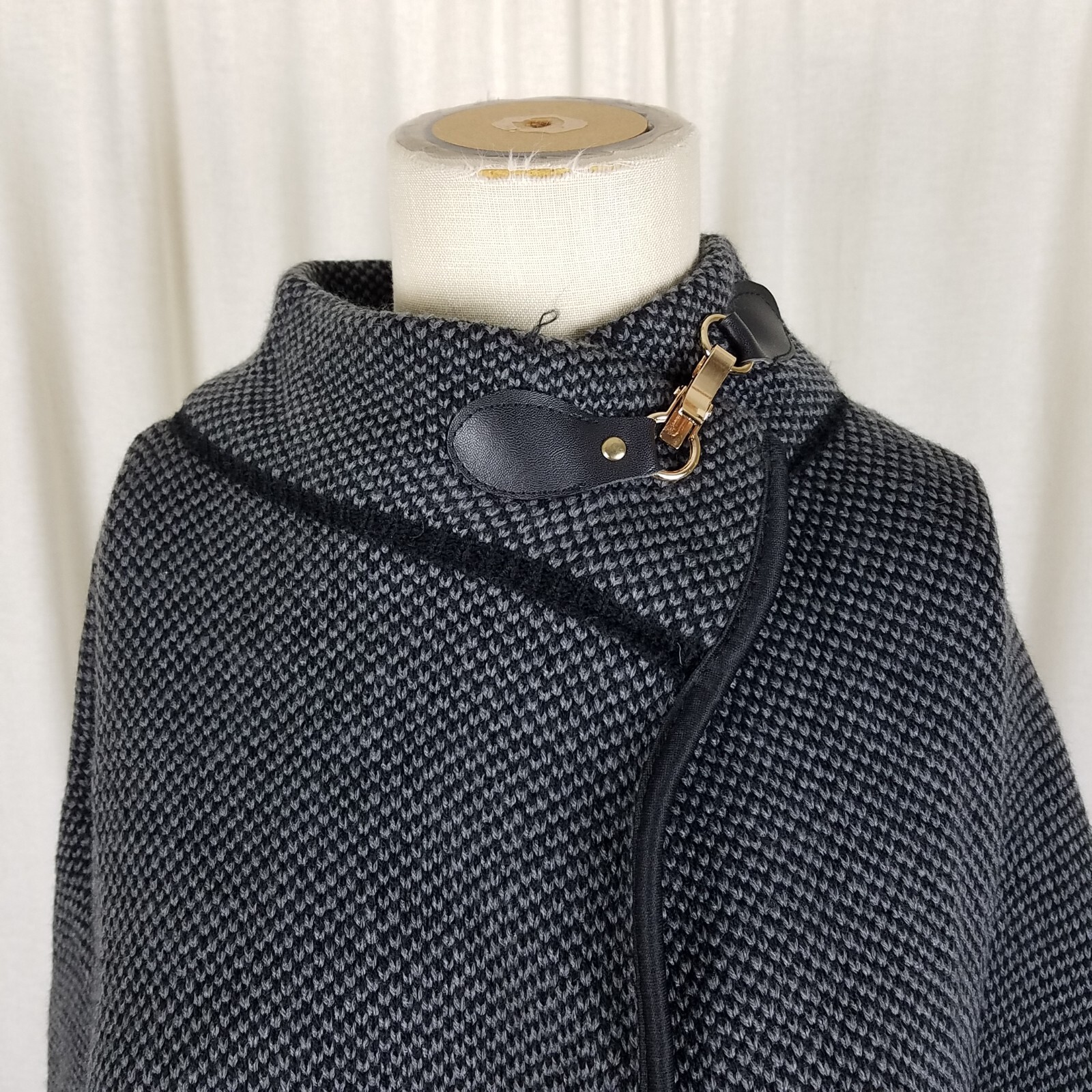 Janice Apparel Knit Wrap Middleton Toggle Turtleneck Cape Poncho ...