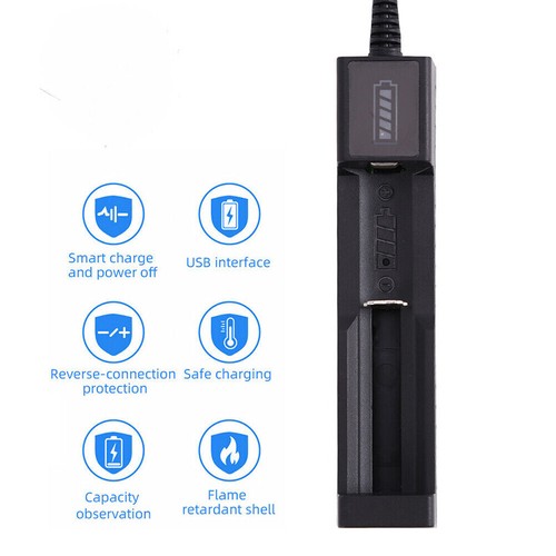 USB Smart Battery Charger For 26650 16340 Rechargeable Li-Ion Batteries ...