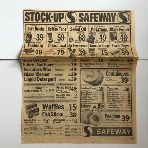 Vintage Newspaper Advertisement Safeway Grocery Store Stock Up Sales ...