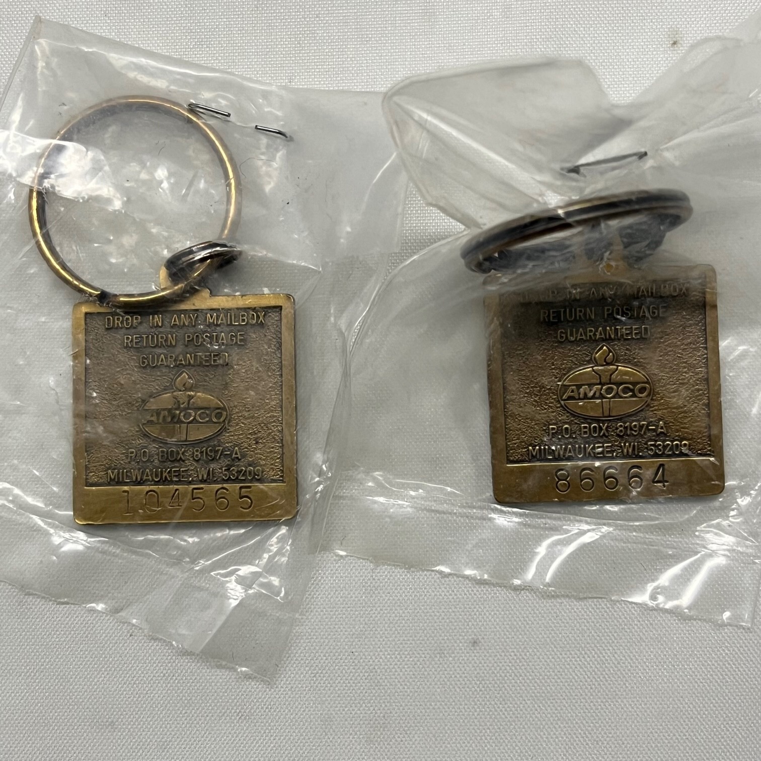 Amoco Mailbox Return Tag Key Fob Lot Of 2 Bi Centennial Liberty Bell ...