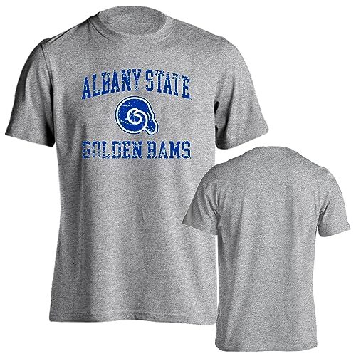 Albany State University Golden Rams Distressed Retro Logo Short Sleeve ...