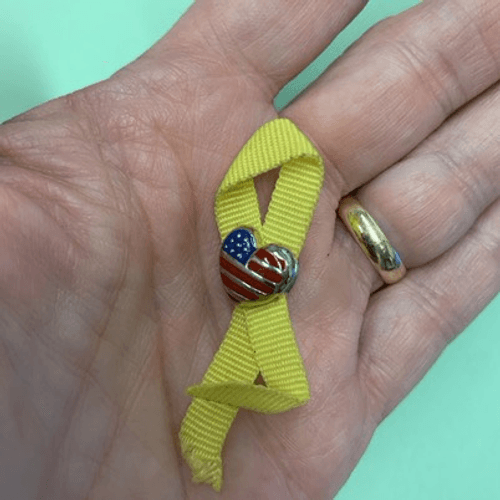 American Flag Yellow Ribbon Awareness Heart Lapel Pin | eBay