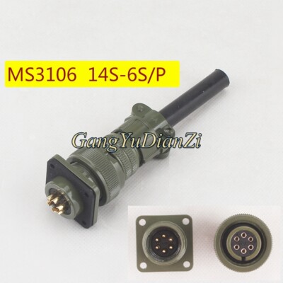 6-core Connector Straight Aviation Plug MS3106A-14S-6 S/P | eBay