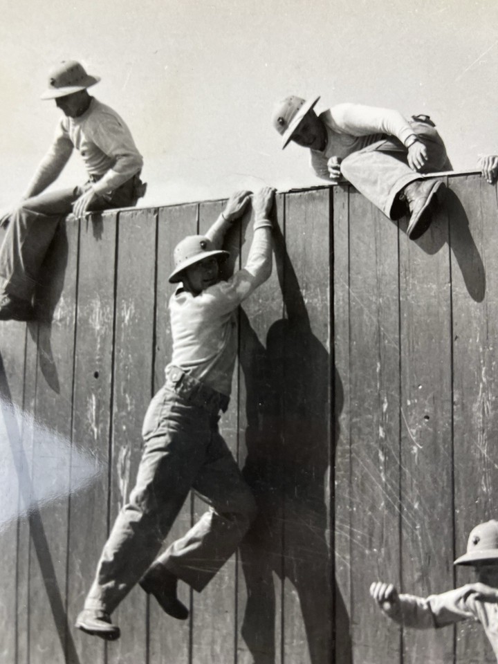 WWII WW2 US Marine Corps Press Photo Marines Obstacle Course Wall | eBay